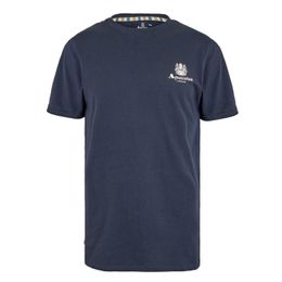 Aquascutum - "London" T-Shirt f&uuml;r Herren, Rundhalsausschnitt (Marine/Wei&szlig;)