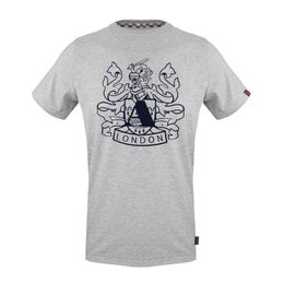 Aquascutum - T-Shirt f&uuml;r Herren, Rundhalsausschnitt, Jersey (Grau)