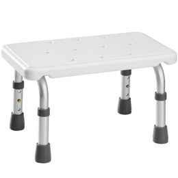 TecTake&reg; Badewannen-Einstiegshilfe, aus Aluminium und Kunststoff, strukturierte Oberfl&auml;che mit Abflussl&ouml;chern, 41 x 26 x 21 &ndash; 26,5 cm