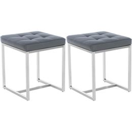 CLP 2er Set Edelstahl-Sitzhocker Barci Kunstleder I Moderne Hocker Mit Hochwertiger Polsterung Und Bodenschonern In Vielen Farben