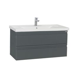 Vcm 2-tlg. Waschplatz Waschtisch Unterschrank 100 cm Badm&ouml;bel Set mit Waschbecken grifflose Schubladen Komplettset Silora XL