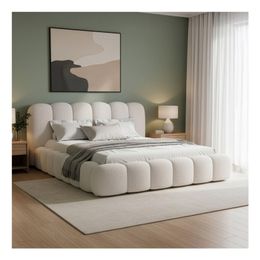 Juskys Polsterbett Catania - Bubble Design & gepolstert - 180 x 200 cm - Creme