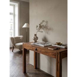 KADIMA DESIGN Schreibtisch &ndash; Massivholz, 118x40x76 cm, Schublade, platzsparend