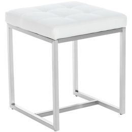 CLP Edelstahl-Sitzhocker Barci Kunstleder I Moderner Hocker Mit Hochwertiger Polsterung Und Bodenschonern I In Vielen Farben