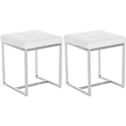 CLP 2er Set Edelstahl-Sitzhocker Barci Kunstleder I Moderne Hocker Mit Hochwertiger Polsterung Und Bodenschonern In Vielen Farben