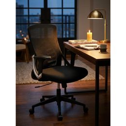 KADIMA DESIGN B&uuml;rostuhl Schwarz Mesh mit Lendenst&uuml;tze, Armlehnen, Wippfunktion und H&ouml;henverstellung, bis 120 kg