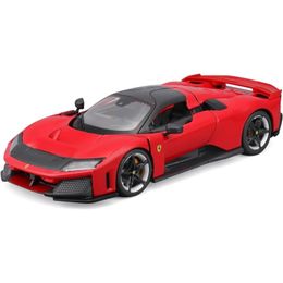 Bburago Ferrari F80 Modellauto 1:24 rot Die Cast Sammlerfahrzeug mit beweglichen T&uuml;ren f&uuml;r Kinder Auto Fans und Vitrine
