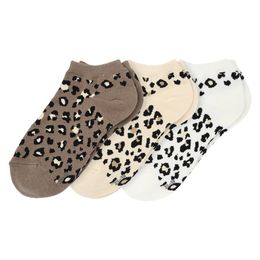 Gina Benotti 3 Paar Damen Sneaker-Socken mit Leo-Muster