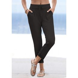 Lascana Schlupfhose 'in bequemer Passform und b&uuml;gelfreiem Material' schwarz Gr. 38 f&uuml;r Damen. Figurumspielend