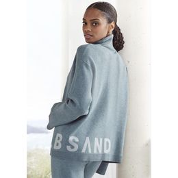 ELBSAND Sweater blau Gr. 36/38 f&uuml;r Damen. Mit Logoschriftzug. Bequem. Nachhaltig.