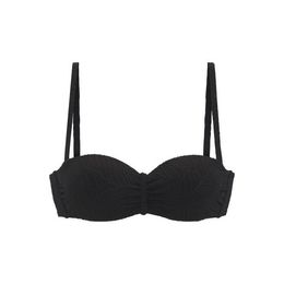 Lascana B&uuml;gel-Bandeau-Bikini-Top 'Fay' schwarz Gr. 38 Cup B. Mit B&uuml;gel Und Mit Seitlichen St&auml;bchen. Nachhaltig.