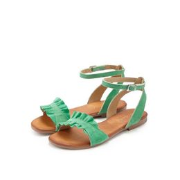 Lascana Sandale 'offener Schuh,' gr&uuml;n Gr. 35 f&uuml;r Damen. Mit R&uuml;schen