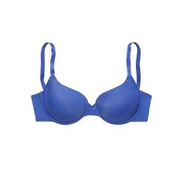 Lascana Schalen-BH ', T-Shirt-BH, B&uuml;gel-BH, Ela - perfect basic' blau Gr. 70AA. Mit Schleife. Mit B&uuml;gel
