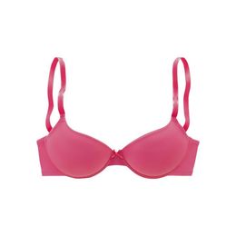 Lascana Schalen-BH ', T-Shirt-BH, B&uuml;gel-BH, Ela - perfect basic' pink Gr. 70C. Mit Schleife. Mit B&uuml;gel