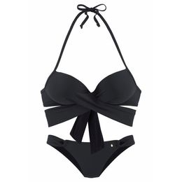 s.Oliver Set: Push-Up-Bikini 'Soft' schwarz Gr. 36 Cup C. Mit B&uuml;gel. Nachhaltig.