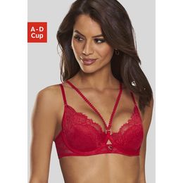Lascana Push-up-BH 'Samara' rot Gr. 85A. Vergr&ouml;&szlig;ert Optisch Die B&uuml;ste und mit B&uuml;gel