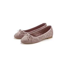Lascana Ballerina 'Slipper, Schl&uuml;pfschuh, Freizeitschuh, Slip-On-Sneaker,' pink Gr. 38 f&uuml;r Damen. Mit Schleife, Ziern&auml;hte