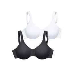 Petite Fleur Minimizer-BH schwarz+wei&szlig; Gr. 90C. Mit B&uuml;gel. Nachhaltig.
