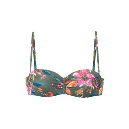 Lascana B&uuml;gel-Bandeau-Bikini-Top 'Malia' gr&uuml;n Gr. 46 Cup C. Mit B&uuml;gel Und Mit Seitlichen St&auml;bchen