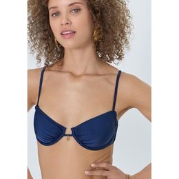 LSCN BY LASCANA B&uuml;gel-Bikini-Top 'Sunny' midnight Gr. 38 Cup C. Mit Zierperlen. Mit B&uuml;gel