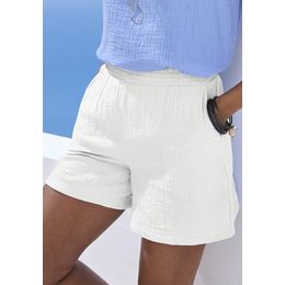 Beach Time BEACHTIME Webshorts 'aus sommerlicher Musselinware' wei&szlig; Gr. 36 f&uuml;r Damen. Figurumspielend. Nachhaltig.