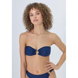 LSCN BY LASCANA Bandeau-Bikini-Top 'Sunny' midnight Gr. 34 Cup A/B. Mit Zierringe