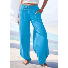 BENCH. LOUNGEWEAR Sweathose blau Gr. 48/50 f&uuml;r Damen. Mit Markenlabel. Figurumspielend. Nachhaltig.