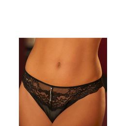 Lascana Tanga schwarz Gr. 36/38 f&uuml;r Damen. K&ouml;rpernah