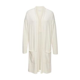 Lascana Longstrickjacke 'LascanaPastelKnits' beige Gr. 40/42 f&uuml;r Damen. Mit Metalllabel. Figurumspielend. Nachhaltig.