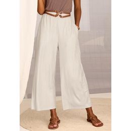 Lascana Palazzohose 'aus gl&auml;nzendem, leichten Material' mehrfarbig Gr. 38 f&uuml;r Damen. Mit Glitzerdetails. Figurumspielend