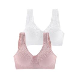 PETITE FLEUR BY LASCANA Entlastungs-BH pink Gr. 85E. Ohne B&uuml;gel. Nachhaltig.