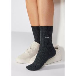 Copenhagen Studios Basicsocken gr&uuml;n Gr. 43-46 f&uuml;r Damen. Mit Logoschriftzug. Elastisch. Nachhaltig.