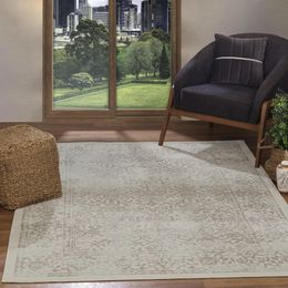 Teppich LIVABLISS "MONTREAL", beige (blau), B:120cm H:10mm L:170cm, Polypropylen (PP), Teppiche, Teppich, Vintage Orient Teppich im Boho Stil