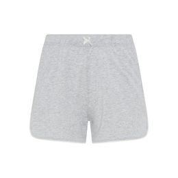 Lascana Pyjamashorts grau Gr. 32/34 f&uuml;r Damen. Mit Kontrastbes&auml;tze, Zierschleife. Bequem. Nachhaltig.