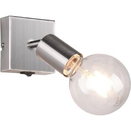 REALITY LEUCHTEN Wandstrahler "VANNES", grau (nickelfarben), 1, H: 11,5cm, 1 Stk., Leuchten, E27-Leuchtmittel frei w&auml;hlbar, dreh- und schwenkbar, Wandstrahler