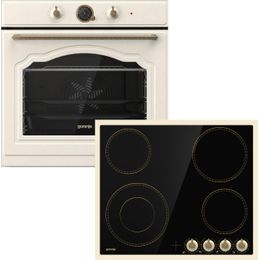 Gorenje Backofen-Set "BOS737E301X", Energieeffizienz: A (A+++-D), beige (elfenbeinfarben, creme), Herdsets, AirFry-Funktion