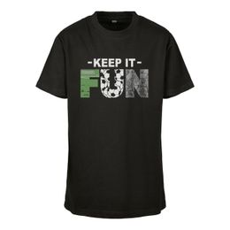 T-Shirt MisterTee "MisterTee Kids Kids Keep It Fun Tee", M&auml;dchen, Gr. 110/116, schwarz, 100% Baumwolle, bedruckt, relaxed fit, Rundhals, Shirts T-Shirt