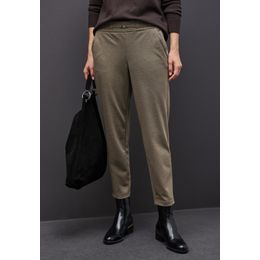 Stoffhose Street One "Style Bonny", Damen, Gr. 44, L&auml;nge 28, schwarzest braun meliert (l&auml;nge 28), Web, Obermaterial: 46% Polyester, 29% Polyamid, 15% Viskose, 10% Elasthan, meliert, regular fit lang, Hosen Stoffhose, mit elastischem Bund