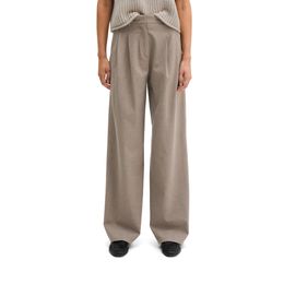 Marc O'Polo Chinohose MARC O'POLO "aus Summer-Wool", Damen, Gr. 46, Normalgr&ouml;&szlig;en, chalky braun melange, Obermaterial: 34% Schurwolle, 31% Viskose, 31% Polyester, 4% Elasthan, unifarben, loose fit lang, Hosen Chinohose