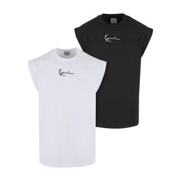 Oversize-Shirt Karl Kani "Karl Kani Herren KM222-103-1 KK 2 Pack Sleeveless Tee", Damen, Gr. XS, schwarz-wei&szlig; (schwarz, wei&szlig;), 100% Baumwolle, relaxed fit, Rundhals, Shirts