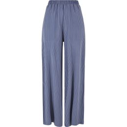 Stoffhose Urban Classics "Urban Classics Damen Ladies Viscose Resort Pants", Damen, Gr. 3XL, US-Gr&ouml;&szlig;en, vintageblaupinstripe, 100% Viskose, kariert, relaxed fit, Hosen Stoffhose