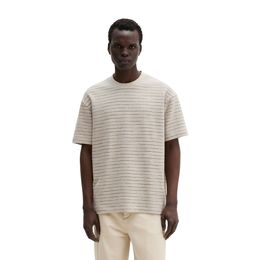 Marc O'Polo T-Shirt MARC O'POLO "aus schwerem Slub-Jersey", Jungen, Gr. L, light beige, Obermaterial: 100% Baumwolle, gestreift, Basic, loose fit, Rundhals, Shirts T-Shirt