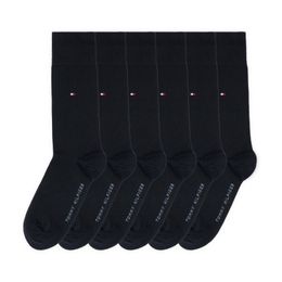 Socken Tommy Hilfiger "TH MEN SOCK 6P ECOM", Herren, Gr. 47-49, blau (schwarz navy), Baumwollmischung, elastisch, Socken Socken, Gek&auml;mmte Baumwolle, atmungsaktiv, druckfreier Bund