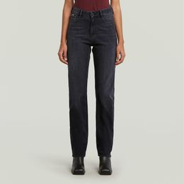 G-Star Raw Straight-Jeans G-STAR "Iggie Wmn", Damen, Gr. 31, L&auml;nge 32, schwarz (worn in schwarz crow), Denim/Jeans, Obermaterial: 99% Baumwolle, 1% Elasthan, straight fit, Jeans Straight-Jeans, Mid Rise