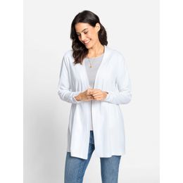 Shirtjacke Inspirationen "Shirtjacke", Damen, Gr. 38, wei&szlig;, 100% Baumwolle, unifarben, V-Ausschnitt, Shirts Shirtjacke