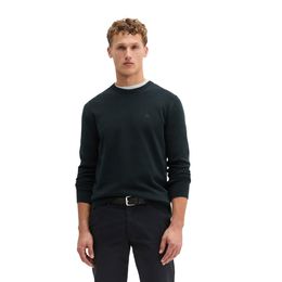 Marc O'Polo Rundhalspullover MARC O'POLO "aus Bio-Baumwoll-Piqu&eacute;", Herren, Gr. L, schwarz navy, Obermaterial: 100% Baumwolle, unifarben, Rundhals, Pullover Rundhalspullover