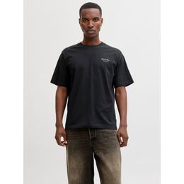 Jack & Jones Rundhalsshirt JACK & JONES "JJEARCHIVE GRAPHIC TEE SS O-NECK NOOS", Jungen, Gr. XL, schwarz, Jersey, Obermaterial: 100% Baumwolle, bedruckt, relaxed fit normal, Rundhals, Shirts Rundhalsshirt, Baumwolle, relaxed fit