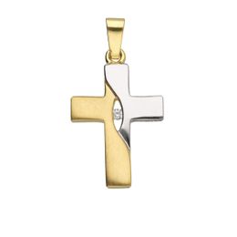 Adelia&acute;s Kreuzanh&auml;nger ADELIA&acute;S "Damen & Herren 333 Gold Kreuz Anh&auml;nger mit Zirkonia", gold, Schmuckanh&auml;nger, Damen, Gold, mit Zirkonia f&uuml;r Damen & Herren
