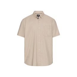 Kurzarmhemd Camel Active, Herren, Gr. XXL, N-Gr, beige (light beige), Web, Obermaterial: 52% Leinen, 46% Baumwolle, 2% Elasthan, unifarben, regular fit normal, gerader Abschluss, Hemden, mit Brust Tasche