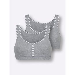 w&auml;schepur Bustier W&Auml;SCHEPUR, Damen, Gr. 46, grau, meliert, 95% Baumwolle, 5% Elasthan, BHs Bustier